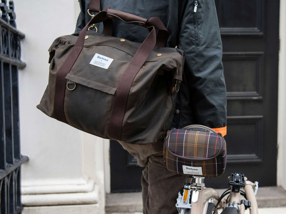 Brompton Barbour x Brompton Wax Cotton Holdall Olijfgroen Q102927 ...