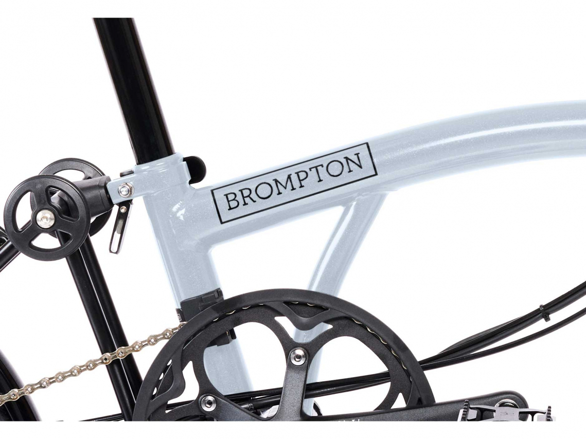 Brompton Electric P Line Explore H12R Lunar Ice H12R-mLU-rTiBK-eFCB-AVY ...